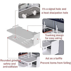 AVEEWA Wireless WiFi Router Storage Box Small Mini Wall Shelves Stuff WiFi Remote Control Storage Box for Bedroom, Living Room 17.7X9.8X4.33 inch