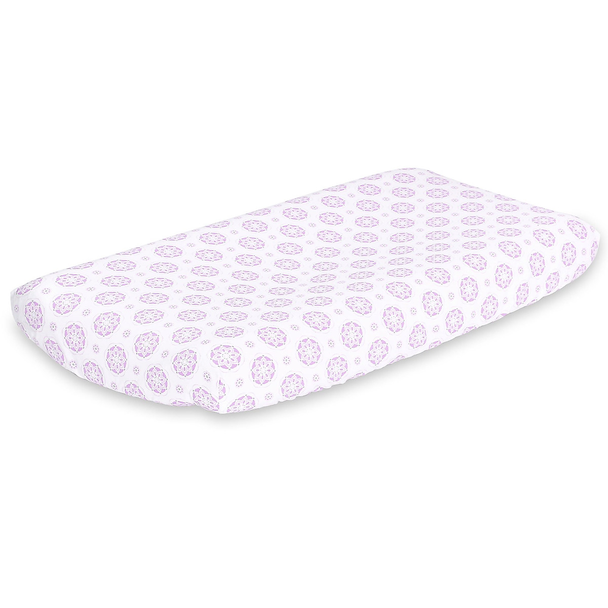 The Peanutshell Lilac Medallion Changing Pad Cover
