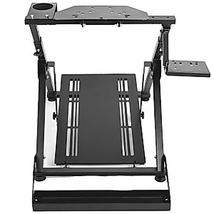 Anman Steering Racing Wheel Stand 2.0 Fit for Logitech/Thrustmaster/Fanatec G25 G29 G923 G920 T300 T248,with Foldable Fixed Slot,Not Included Pedal & Handbrake