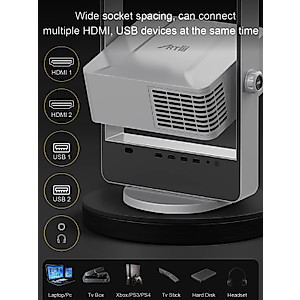 Outdoor Projector, Artlii Rubicon 4K Projector, Auto Focus & Keystone, Dolby Audio, Anti-Direct Eye Protection, 2x10W Speakers with Bass Effect, 5G WiFi/Bluetooth/USB/HDMI