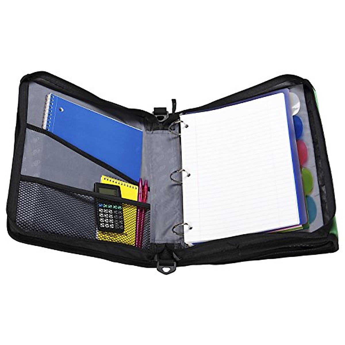 Case-it Z-Binder Two-in-One 1.5-Inch D-Ring Zipper Binders, Red