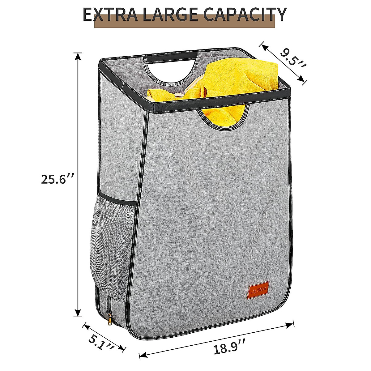 Ligereza Hanging Laundry Hamper Bag is Suitabled for Any Door,Large Capacity Hanging Laundry Basket Won't Scratch the Door Paint,Over the Door Laundry Hamper with Big Metal Rim Opening