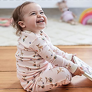 Burt's Bees Baby baby girls Pajamas, Tee Pant 2-piece Pj Set, 100% Organic Cotton and Toddler Pajama Bottoms, Oh Deer, 7 Years US
