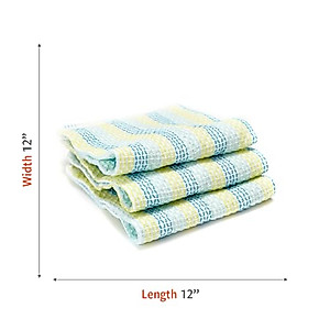 Full Circle Tidy 100% Organic Cotton Dish Cloths, Set of 3, Spring Green