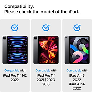Spigen Tempered Glass Screen Protector GlasTR Slim Designed for iPad Pro 11 inch M2 (2022) / iPad Pro 11 inch (2021/2020/2018) / iPad Air 5 (2022) / iPad Air 4 (2020) 9H Hardness/Case-Friendly