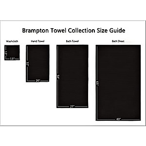 Classic Turkish Towels - Luxury Ribbed Towel Set for Bathroom, 100% Turkish Cotton, Quick Dry, Soft and Absorbent Bath, Hand, and Fingertip Towels, Brampton Collection - 6-Piece Set (Black)