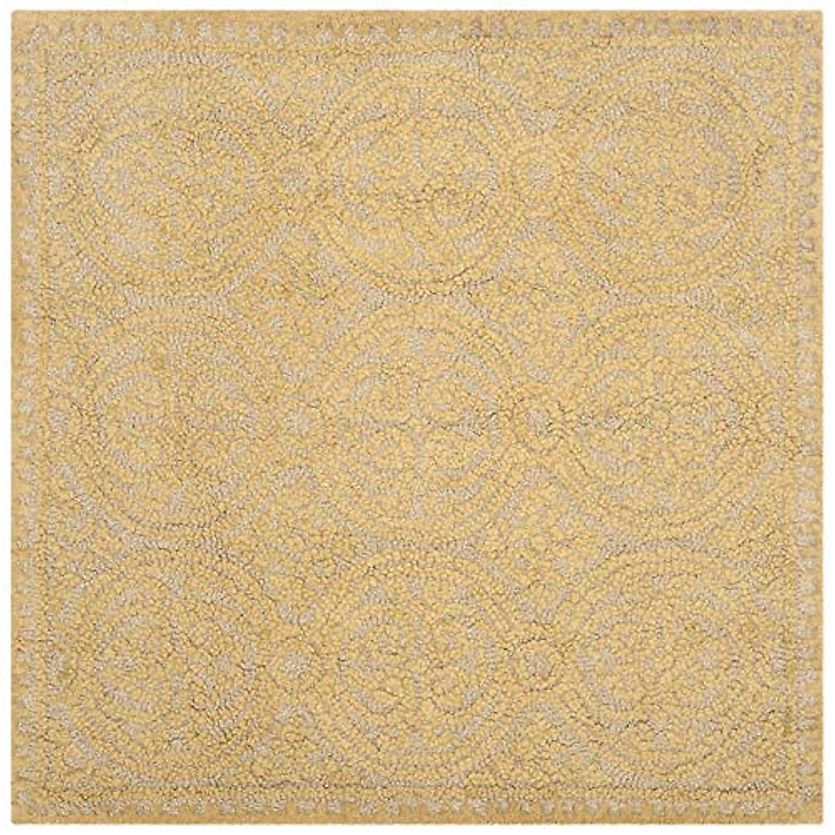 SAFAVIEH Cambridge Collection 4' Square Light Gold / Dark Gold CAM233A Handmade Moroccan Premium Wool Area Rug