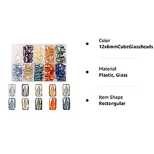 FZQ ZYYWL150Pcs Crystal Glass Beads Bar Cuboid Tube Straight Spacer for Bracelet Necklace Jewelry Making DIY Crafting Findings - 12x6mm (12x6mmCubeGlassBeads)