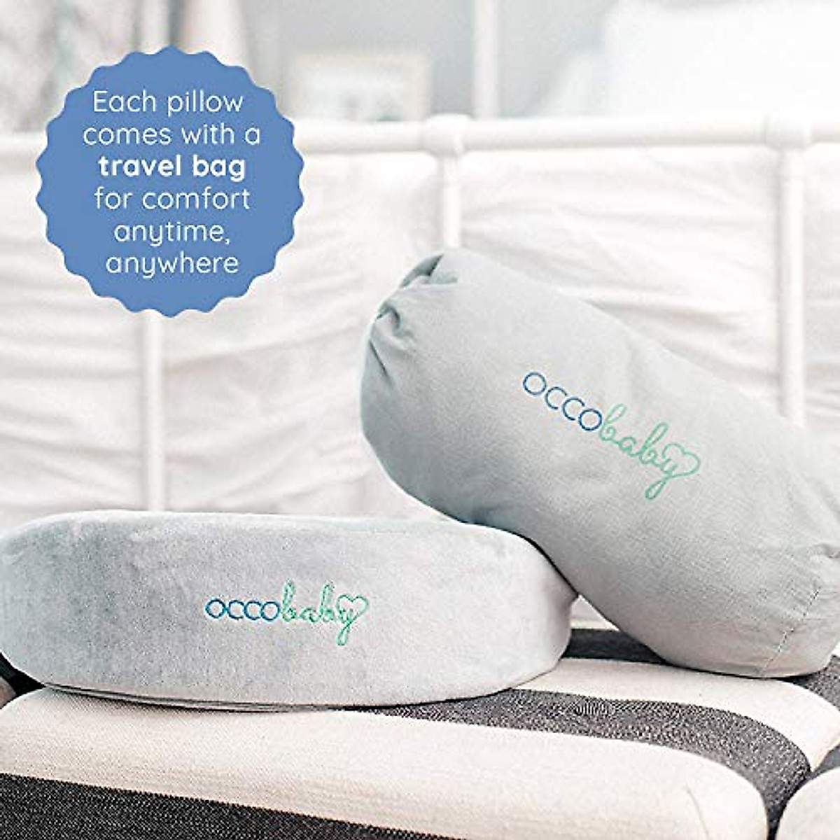 OCCObaby Pregnancy Wedge Pillow for Sleeping | Small Wedge Pillow for Travel for Back Support | Wedge Pillow for Side Sleeping | Belly Wedge Pillow
