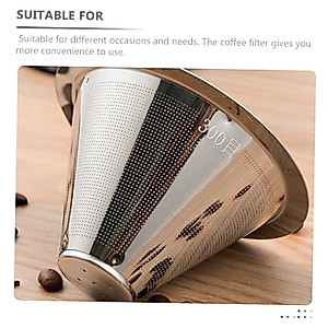 Unomor Coffee Filter Filter Espresso Filter Mesh Cone Dripper Tea Net Coffee Machine Strainer Mesh Coffee Strainer Portable Coffee Machine Parts Pot Stainless Steel Silver
