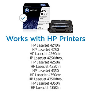 Original HP 42X Black High-yield Toner Cartridge | Works with HP LaserJet 4240, 4250, 4350 Series | Q5942X