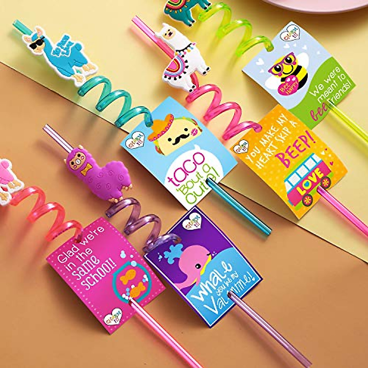 24 LLama Straws Party Favors for LLama Birthday Party Supplies with 2 Cleaning Brush