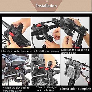 Sisenny Bike Basket Folding Small Pet Cat Dog Carrier Front Removable Bicycle Handlebar Bag Quick Release Detachable Cycling Holder Storage Basket