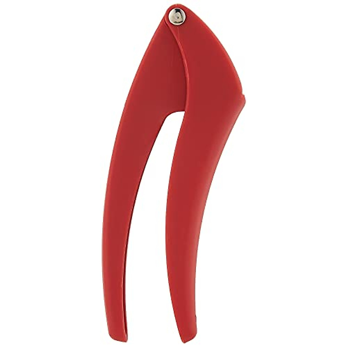 Kuhn Rikon Easy-Clean Garlic Press, No Need to Peel, 7” Red