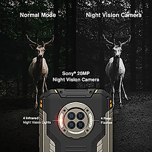 DOOGEE Rugged Phone Unlocked S96 Pro 8GB+128GB Infrared Night Vision Helio G90 Octa Core Waterproof Android Phone, 48MP+20MP, 6.22" + Global 4G LTE GSM AT&T T-Mobile Dual SIM Phone 6350mAh（Orange）