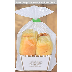Reusable Plastic Bread Bag Clips, Keep Your Food Fresh After Opening, also usable as Food Storage Bag Clips - 7/8 x 1 inches (100 Pieces)