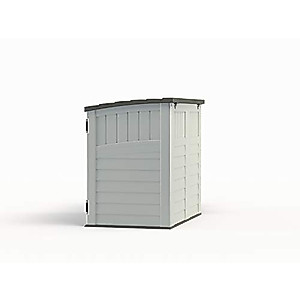 Suncast Horizontal Outdoor Storage Shed for Backyards and Patios 34 Cubic Feet Capacity for Garbage Cans, Tools and Garden Accessories, No Size, Vanilla