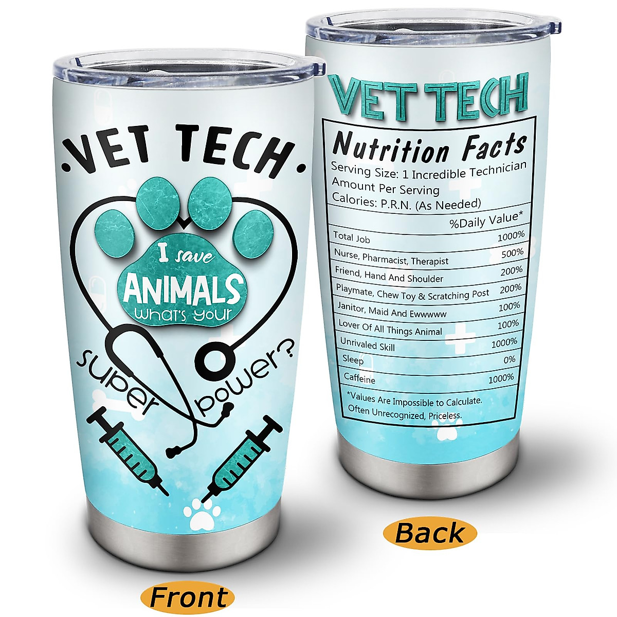 Mebupol Vet Tech Gifts Tumbler 20OZ 1PC, Veterinarian Gifts, Veterinary Gifts, Gifts for Veterinarians, Future Veterinarian Gifts for Women Men, Best Veterinarian Gifts, Vet Tech Gifts for Women Cup
