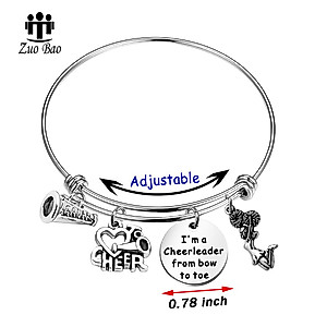 Cheer Jewelry Cheerleader Keychain I'm A Cheerleader From Bow to Toe Gifts For Cheerleader And Cheer Coaches (Cheerleader bracelet)