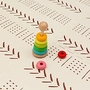 CHILDLIKE BEHAVIOR Baby Play Mat - Play Pen Tummy Time Mat & Crawling Mat Foam Play Mat for Baby with Interlocking Floor Tiles 72x48 Inches Puzzle - Baby Floor Mat Infants & Toddlers (X-Large, Beige)