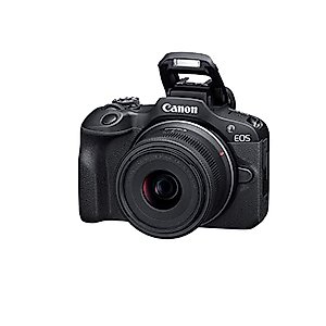 Canon EOS R100 RF-S18-45mm F4.5-6.3 is STM & RF-S55-210mm F5-7.1 is STM Lens Kit, Mirrorless Camera, RF Mount, 24.1 MP, Continuous Shooting, Full HD Video, 4K, Lightweight, Wi-Fi, Content Creation