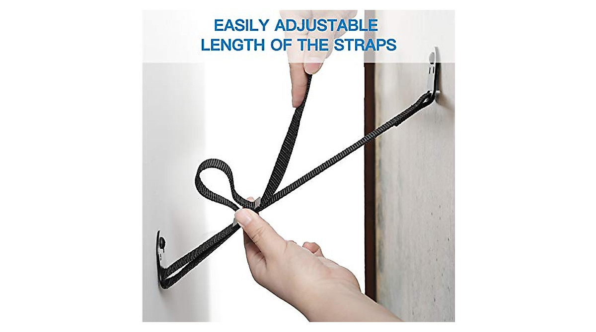 PERLESMITH TV Anti-Tip Straps & Wall Mount Shelf for Safety