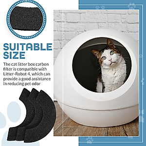 Hoolerry 12 Pcs Carbon Filters Compatible with Litter-Robot 4 Activated Charcoal Replacement Cat Litter Box Filters to Absorb Remove Odors from Pets and Keep Home Fresh