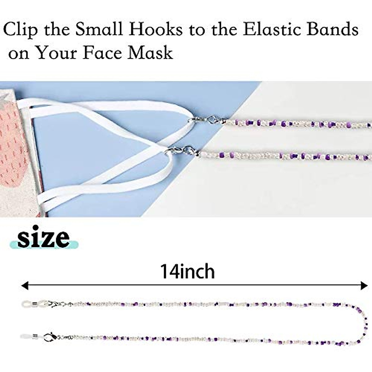 5 Pack Multifunction Glasses Lanyard,Premium Beaded Eyeglass Necklace Chain Cord, Eyeglass Beaded Chains and Cords, Comfortable and Convenient, Suitable for Women, Kids, Elderly