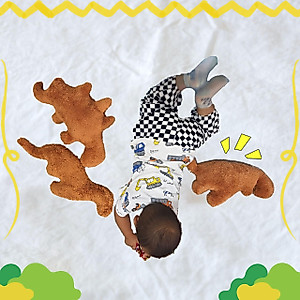 Galxury Mini Dino Nuggets Pillow, 16 inch Dinosaur Chicken Nuggets Plush Toy Pillows for Boys and Girls, Small Fun Throw Pillows for Birthday Gifts, Brontosaurus