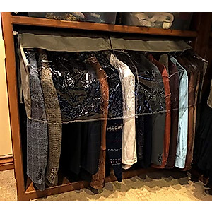 Garment Cover for Closet Rod and Portable Clothing Rack Shoulder Dust Cover - Protect Your Wardrobe in Style - Adjustable to fit 20" to 36" long - 1 Pack