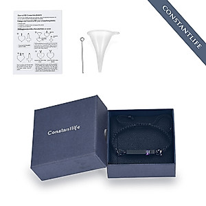 constantlife Birthstone Crystal Cube Urn Bracelet for Ashes Braided Rope Adjustable Bangle Cremation Memorial Jewelry Loved Ones Funeral Keepsake Gift for Women Men (Black-Purple)