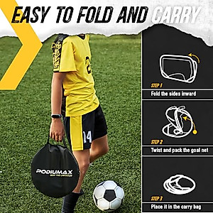PodiuMax 2 in 1 Pop Up Soccer Goal - Indoor Outdoor Soccer Target Net for Improving Passing and Shooting Accuracy | Portable with Carrying Bag