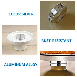 DOITOOL 3pcs Turntable Shaft Tabletop Accessories Cake Turntable Cake Stand Glass Round End Table Glass Tops Adapter for Glass Table to Rotate Non-Slip Mat Desktop Aluminum Alloy
