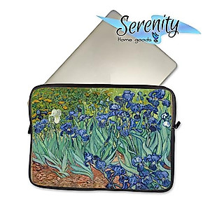Van Gogh Irises Laptop Tablet Pouch Sleeve | Protective Electronics Case | Neoprene Soft Padded Carrying Bag With Zipper