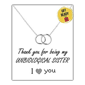 Friendship Necklace Infinity Beyond Pendant Gift card Family Friends Jewelry Love for Her Silver toned, Metal