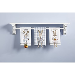 Mud Pie Easter Bunny Dangle Leg Towel, Girl Bunny, 21" x 14"