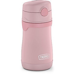 THERMOS BABY 10 ounce Stainless Steel Vacuum Insulated Straw Bottle, Rose