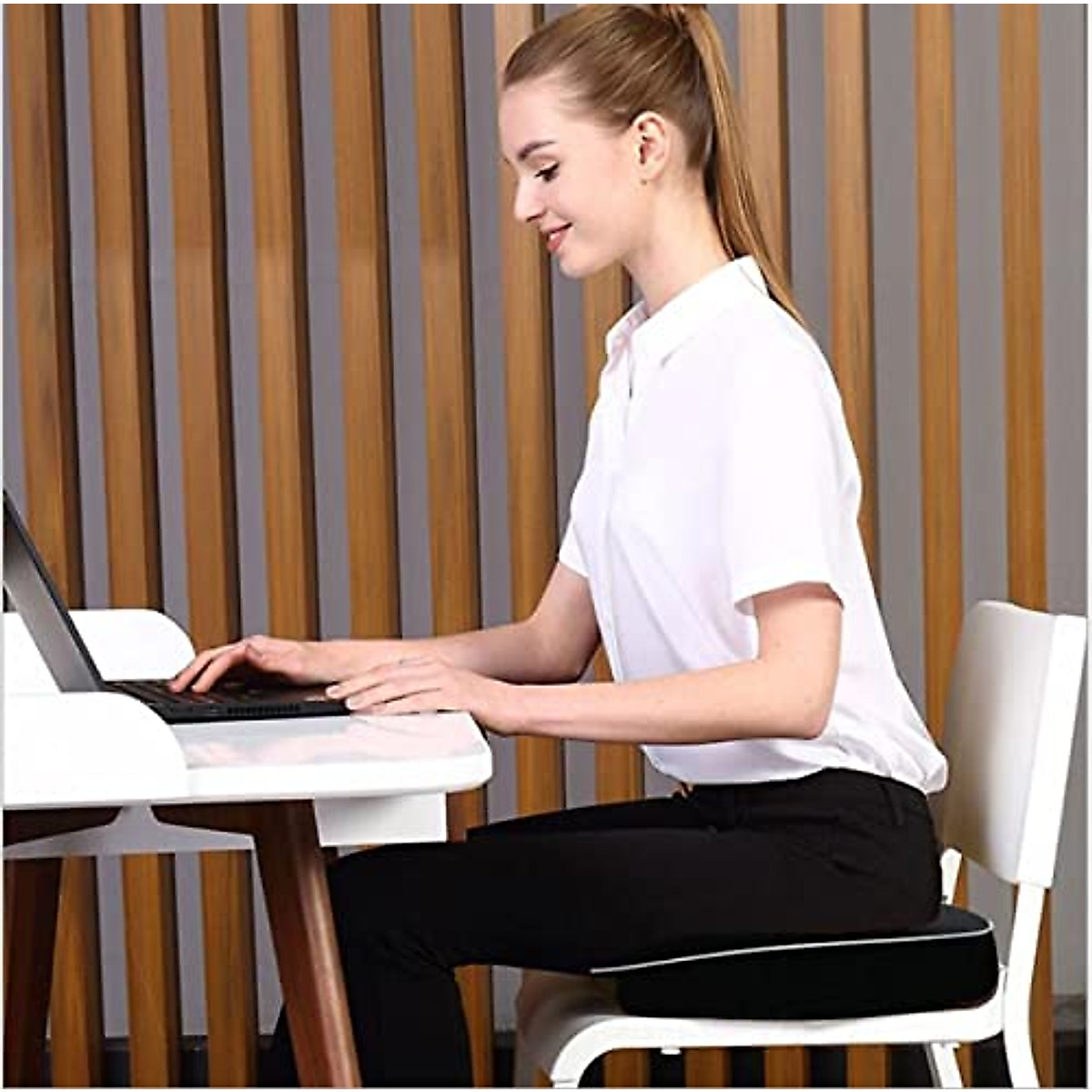 NNAA Ergonomic Chair Pad for Tailbone Sciatica Back Pain Relief Comfort Office Chair Car Seat Cushion Non-Slip Orthopedic Memory Foam Coccyx Cushion