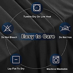 PureFit Spandex Black Table Covers 6ft Fitted Table Clothes for 6 Foot Rectangle Tables, Elastic Massage Table Cover, Stretch Wrinkle Free Tablecloth for Party, Wedding, Birthday, Vendor Stand, 2 Pack