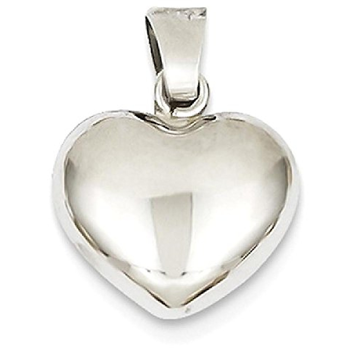 IceCarats 14K White Gold Heart Necklace Love Pendant Charm Only