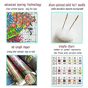 Stamped Cross Stitch Kits 14Count 13.6x16.8 inch DIY Needle Work for Home Decor Magic Castle