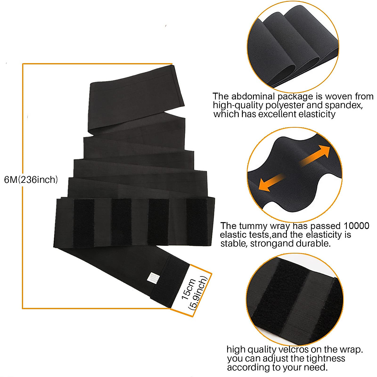 JangBe Waist Trainer for Women with Loop Wrap Around Waist Trainer Plus Size Invisible Workout Waist Trimmer for Gym Black