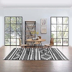Modway Haku Geometric Moroccan Tribal 8x10 Area Rug With Contemporary Design In Black and White