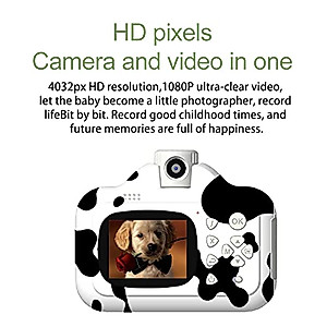 Pocket Printer, Fmystery Gifts for Kids, Portable Printer 2.4-Inch High-Definition Screen, 1200 MAh Battery, Children's Digital Video Camera, Support Photo, Video and Printing (Black)