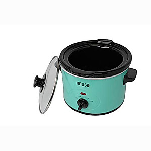 IMUSA USA GAU-80113T 1.5 Quart Teal Slow Cooker with Glass Lid