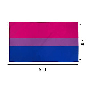 Bisexual Pride Flag (3x5 Feet) - Vivid Color and Fade Proof - Canvas Header and Double Stitched