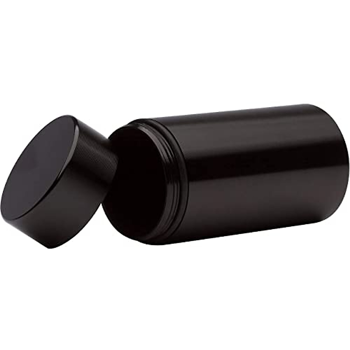 Stash Jar – Airtight Smell Proof Jar Aluminum Storage Container. Waterproof Weed Accessories Durable Multi-Use Portable Weed Jar. Herb Tobacco Spices Container Screw-Top Lid Lock Odor – Black (1)