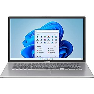 ASUS 2022 Newest VivoBook 17.3" HD+ LED Flagship Laptop | Intel Core i5-1035G1 | HDMI | Windows 11 Home in S Mode | Silver | with Laptop Stand Bundle (Silver, 12GB RAM | 512GB SSD+1TB HDD)