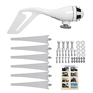 QAZNHODDS Wind Turbine Generator kit, 6000W 6 Blade Wind Industrial Machinery Equipment with Wind Boosting Controller for Terrace, Marine, Motorhome, Chalet, Boat,2,24V