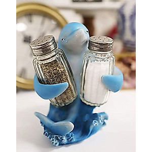 "Home Décor Accents" Dolphin Rising Above Sea Waves Hugging Salt And Pepper Shakers Holder - Home Accents 33-kl1-2163
